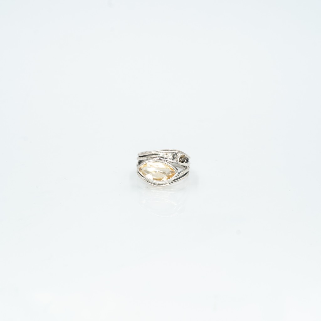 Inel oval ascutit sarma citrin Argint - ArielSilver- Ariel Silver
