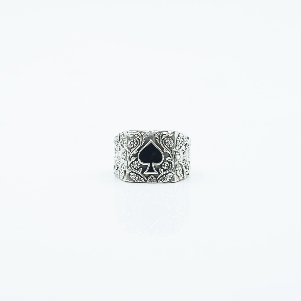 Inel patrat inima neagra Argint - ArielSilver- Ariel Silver