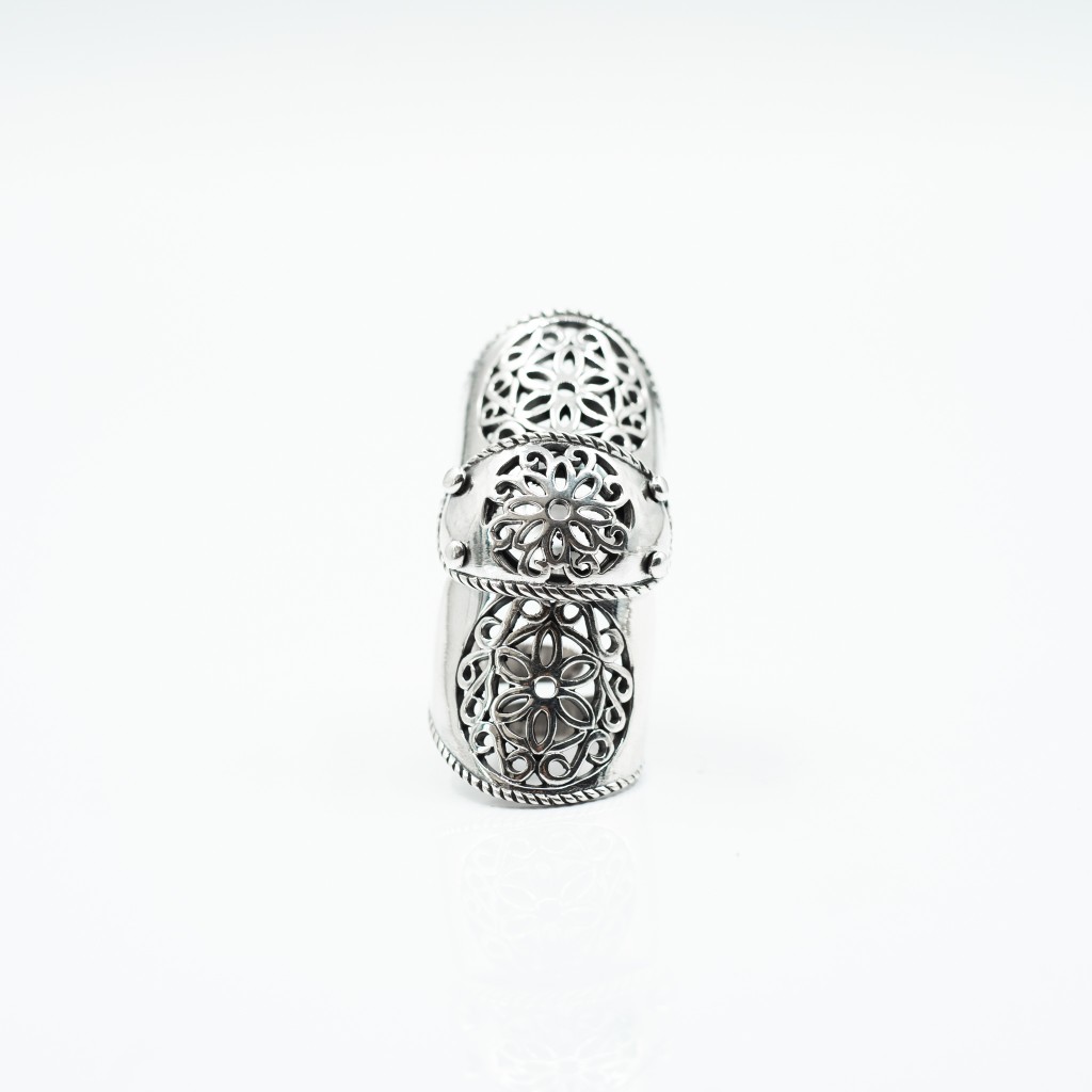 Inel doua falange model flori Argint - ArielSilver- Ariel Silver