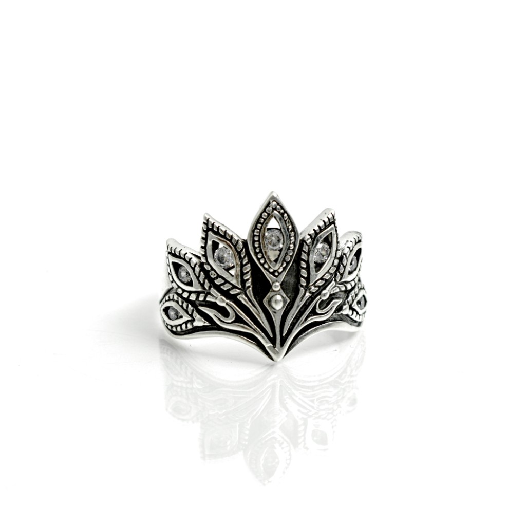 Inel coada de paun transparent Argint - ArielSilver- Ariel Silver