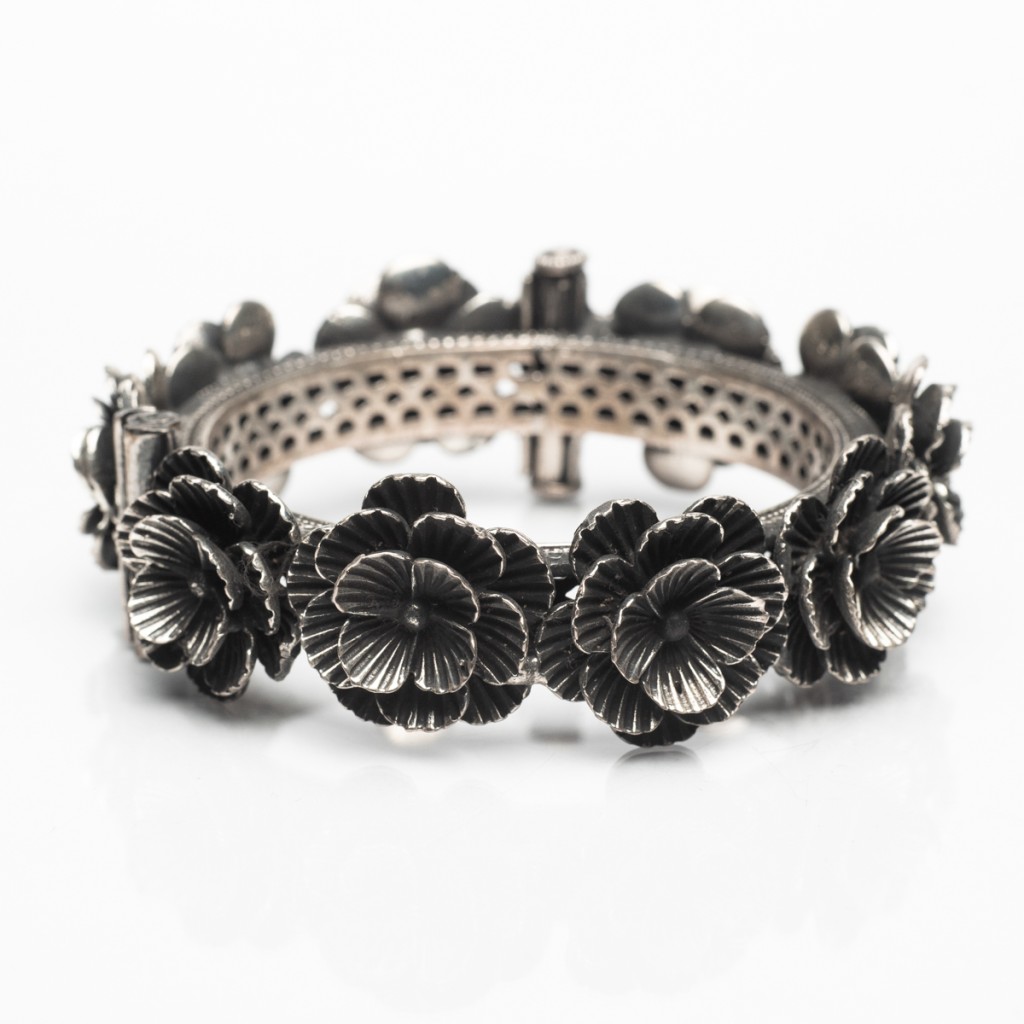Bratara India fixa flori Argint - ArielSilver- Ariel Silver