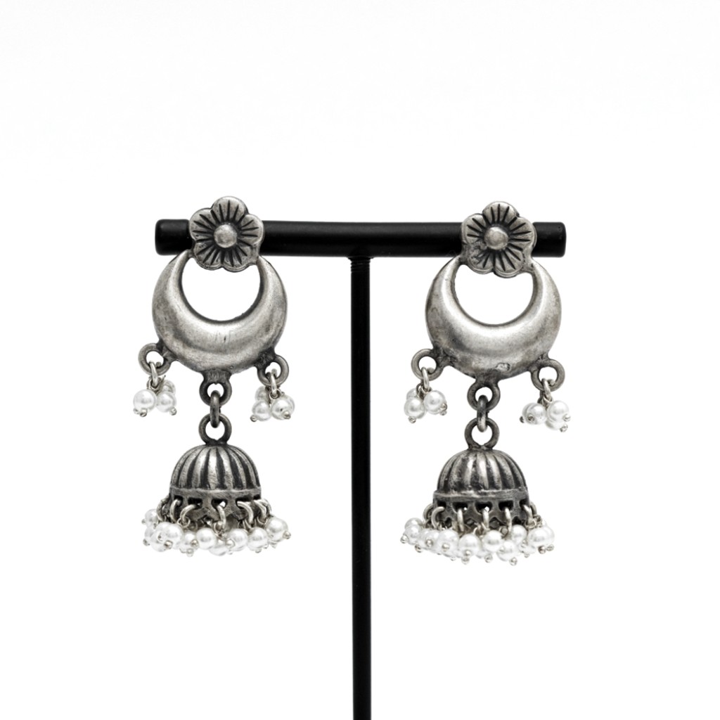 Cercei etnici clopot floare India Argint - ArielSilver- Ariel Silver