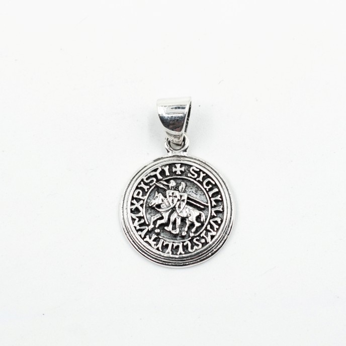 Pandantiv rotund cavaleri templieri s Argint - ArielSilver- Ariel Silver